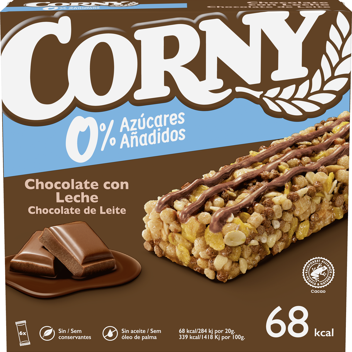 Barra de milho sem adição de açúcar chocolate ao leite – Hero